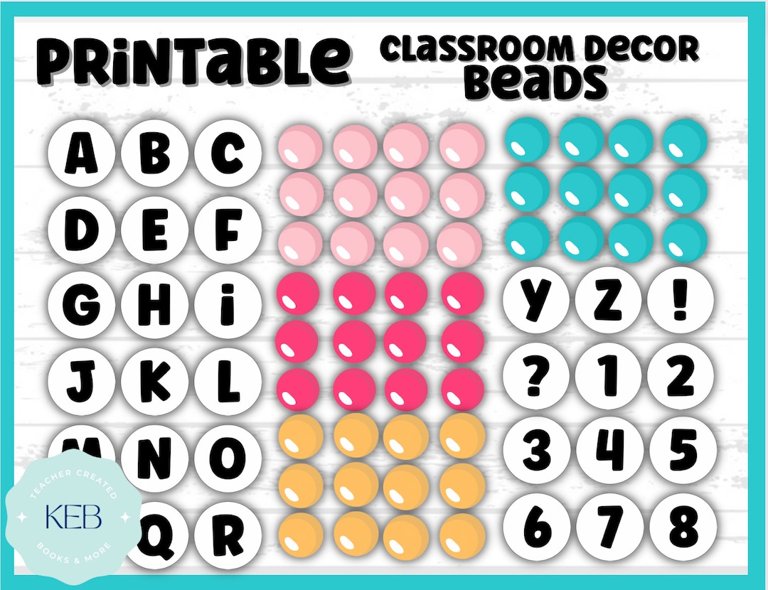 Printable Classroom Decor Beads - Etsy