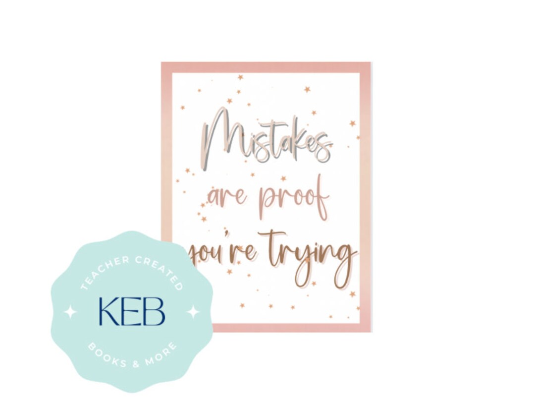 Neutral Mistakes Poster Classroom Poster 8.5 X 11 Inch - Etsy