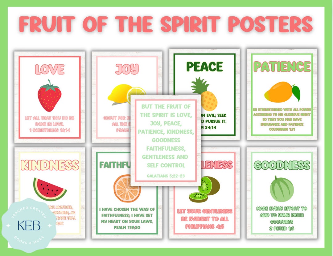 Bible Verse Botanical Fruit of the Spirit Posters 8.5 X 11 Inch - Etsy