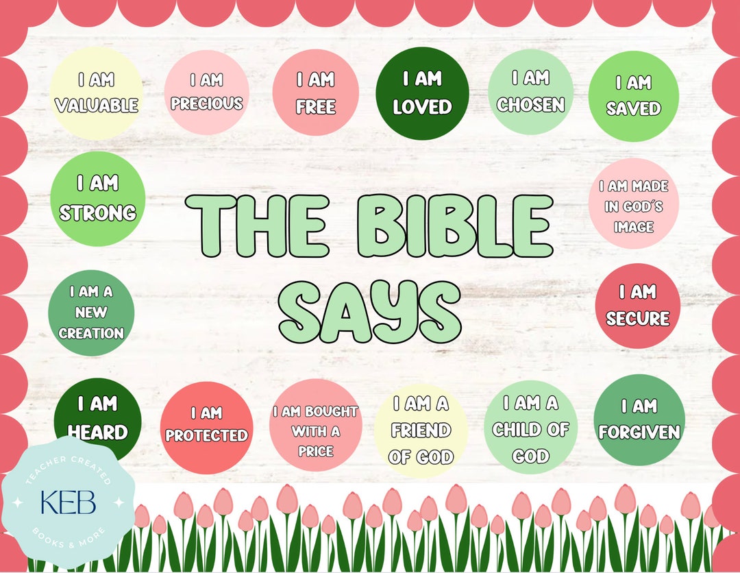 Biblical Affirmation Botanical Bulletin Board Kit - Etsy