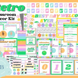 Retro Classroom Decor Kit - Etsy
