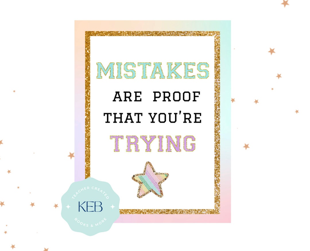 Rainbow Varsity Glitter Mistakes 8.5 X 11 in Poster - Etsy