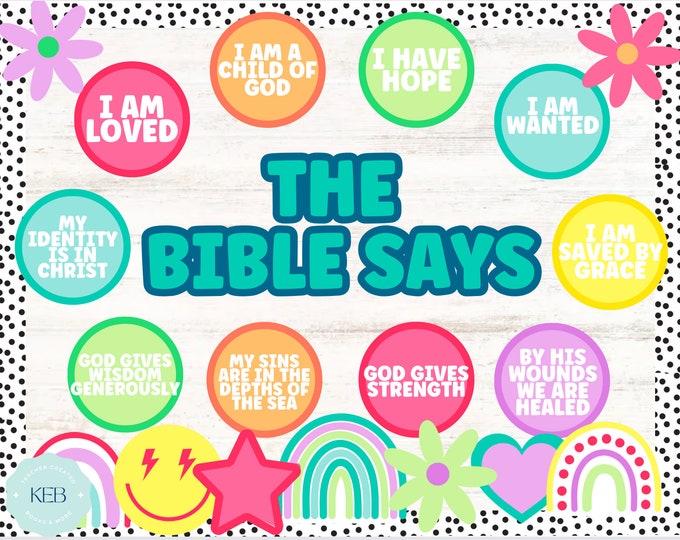 Back to School Bulletin Board Kit Christian School Decor Bright Letters ...