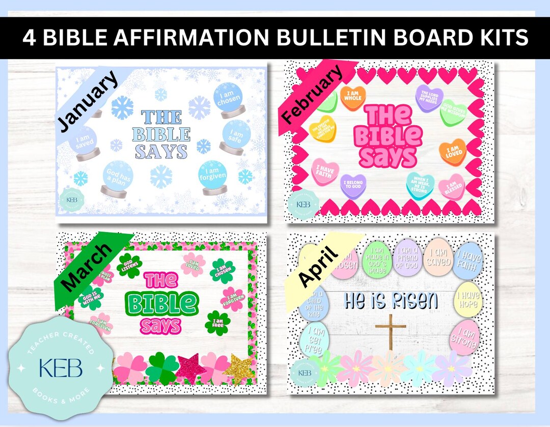 January February March April Bible Bulletin Board Kits - Etsy