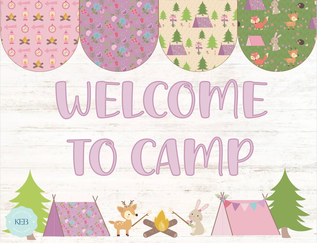 Girls Camp Welcome Bulletin Board or Wall Decor Kit - Etsy