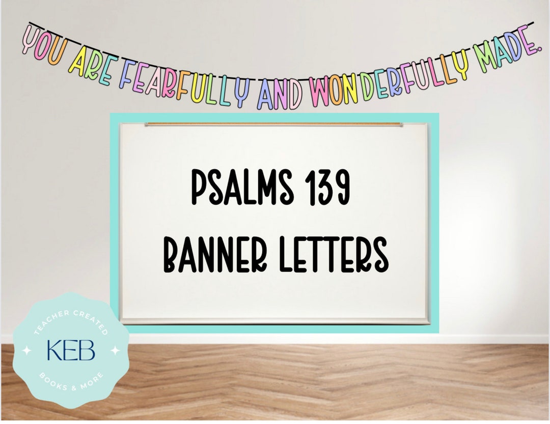 Fearfully and Wonderfully Made Psalms Bright Banner Letters - Etsy