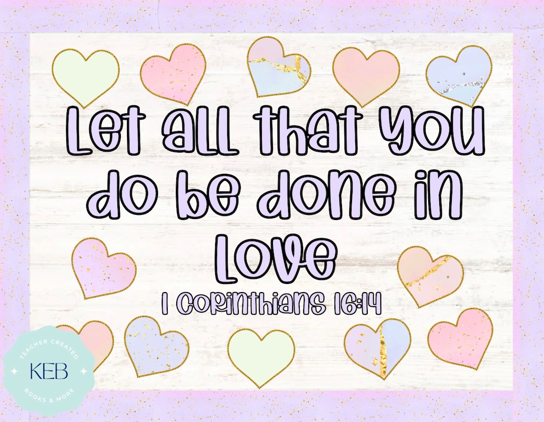 Pastel Glam Love Bible Verse Bulletin Board Kit - Etsy