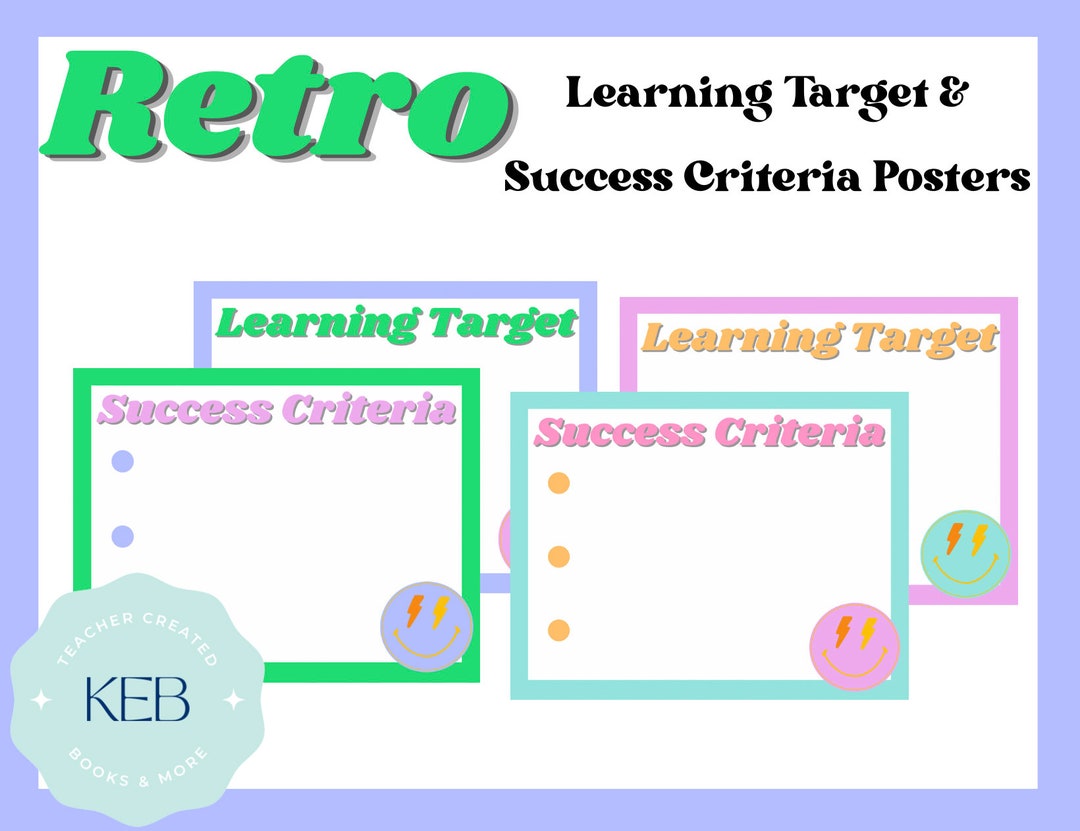 Retro Learning Target & Success Criteria Posters - Etsy