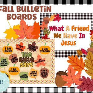 2 Fall Bulletin Boards Friend in Jesus & Bible Affirmations for Sunday ...