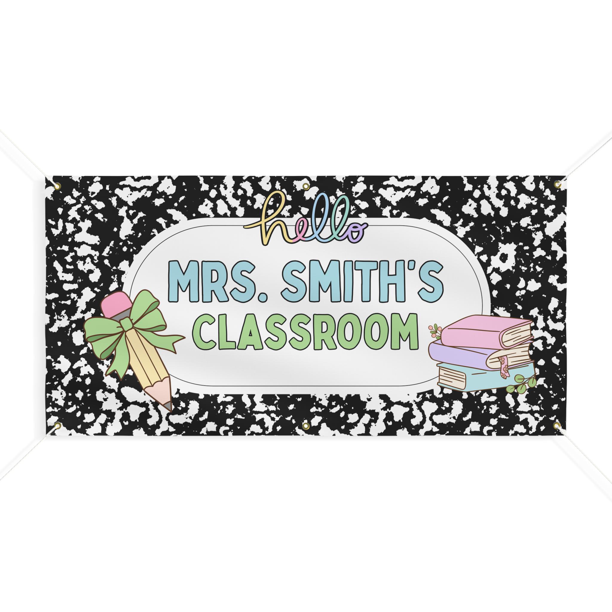 Custom Teacher Desk Banner | Personalized Classroom Sign | 24x48 Vinyl ...