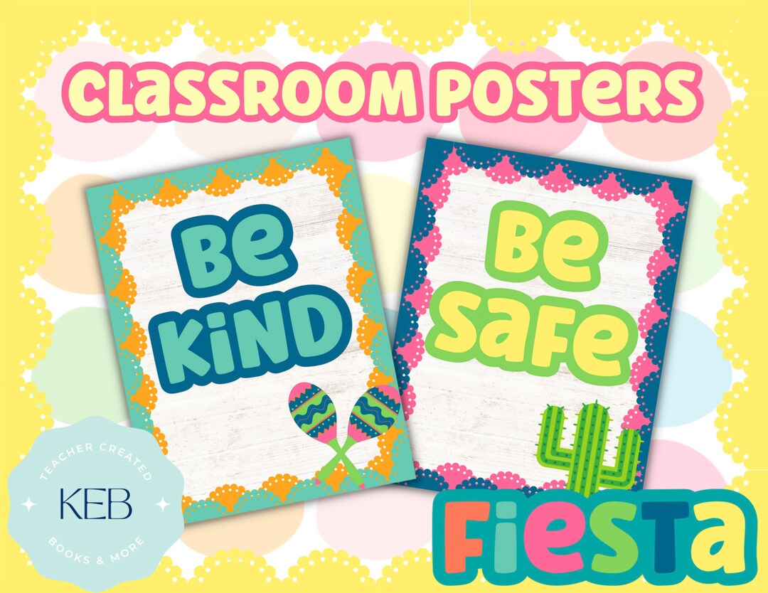 2 Classroom Rules Fiesta Posters - Etsy