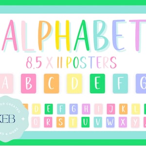 Pastel Alphabet Posters - Etsy