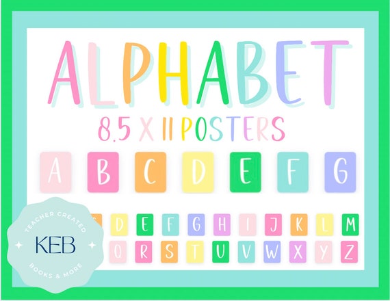 Pastel Alphabet Posters - Etsy