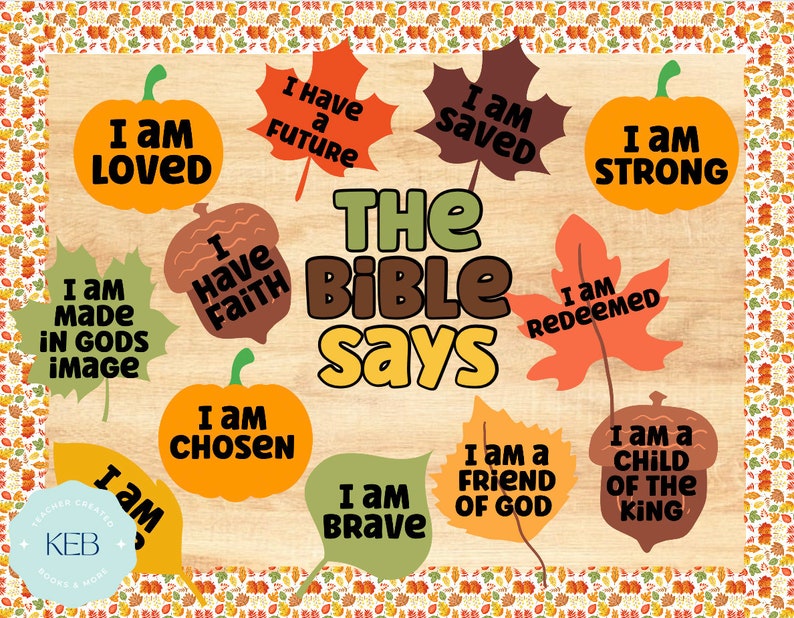 2 Fall Bulletin Boards Friend in Jesus & Bible Affirmations for Sunday ...