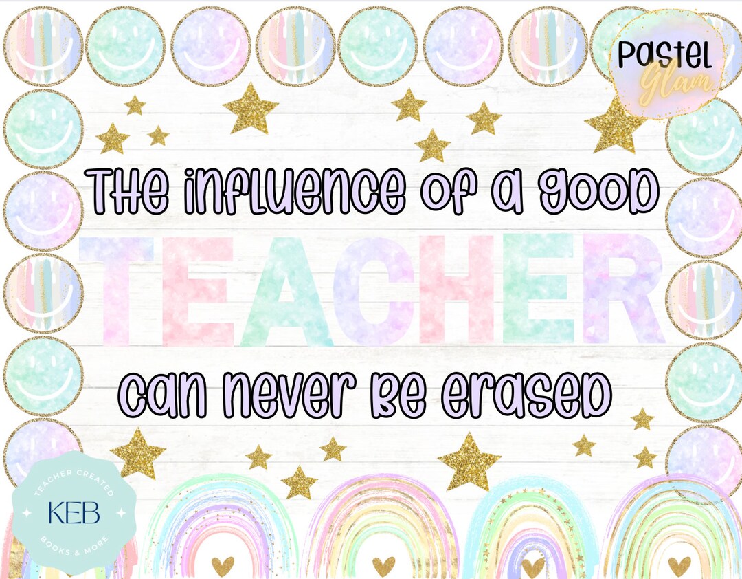 Pastel Glam Good Teacher Bulletin Board Kit - Etsy