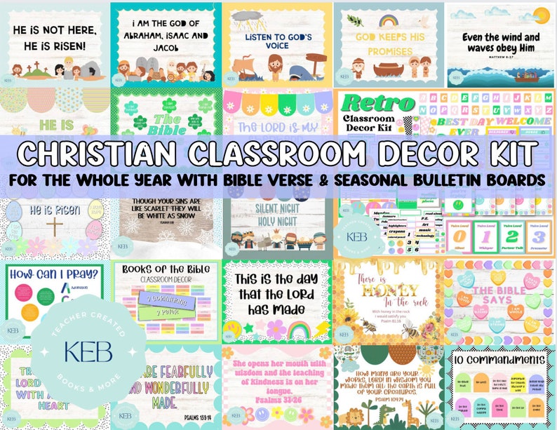 Whole Year Christian Classroom Decor Bundle - Etsy