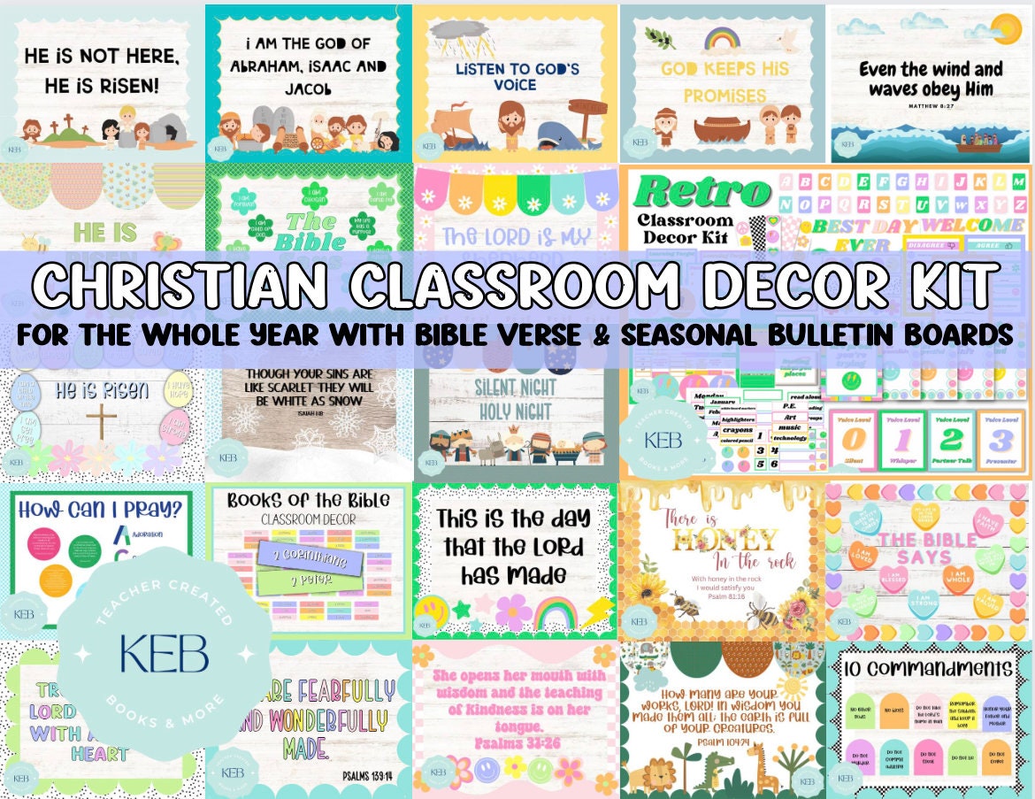 Whole Year Christian Classroom Decor Bundle - Etsy