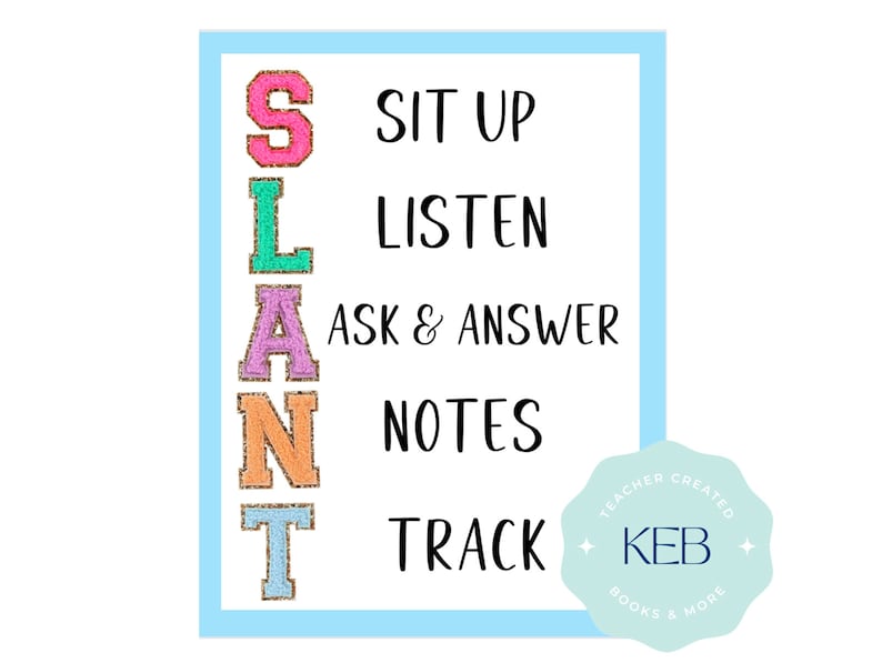 SLANT Classroom Poster in Bright Glitter - Etsy