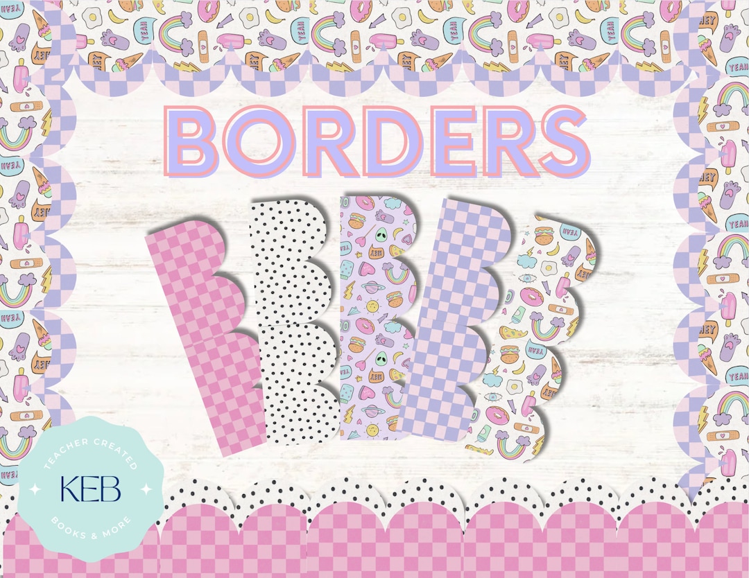 Pink & Purple Bulletin Board Border Letters A-Z - Etsy