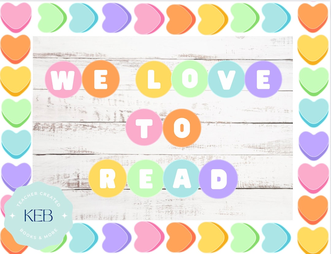 We Love to Read Hearts Bulletin Board Kit - Etsy