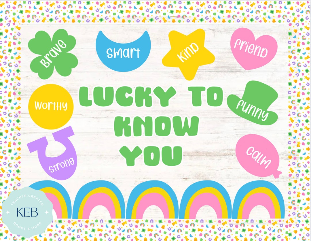 Lucky to Know You Affirmation March Bulletin Board - Etsy