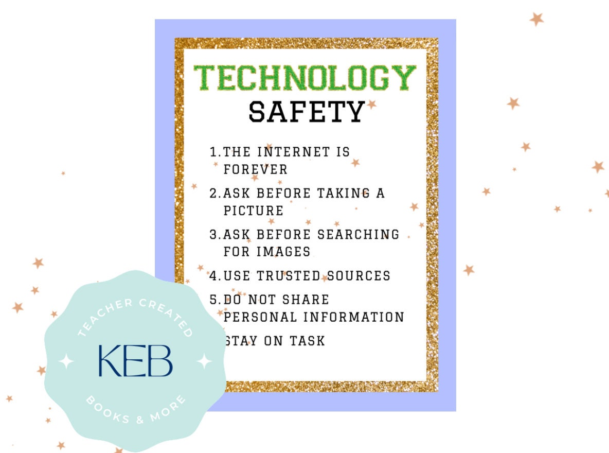 Varsity Glitter Technology Safety Poster - Etsy