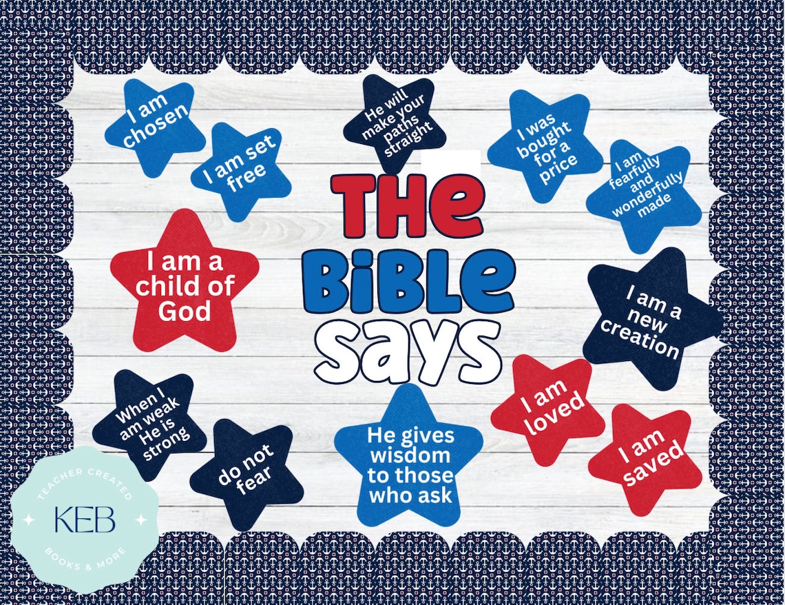 Biblical Affirmation Patriotic Bulletin Board Kit - Etsy