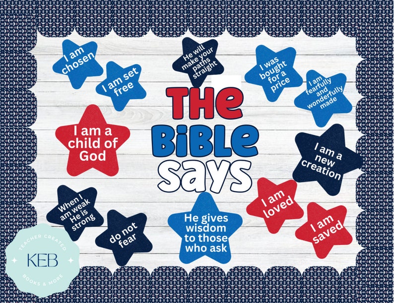 Biblical Affirmation Patriotic Bulletin Board Kit - Etsy