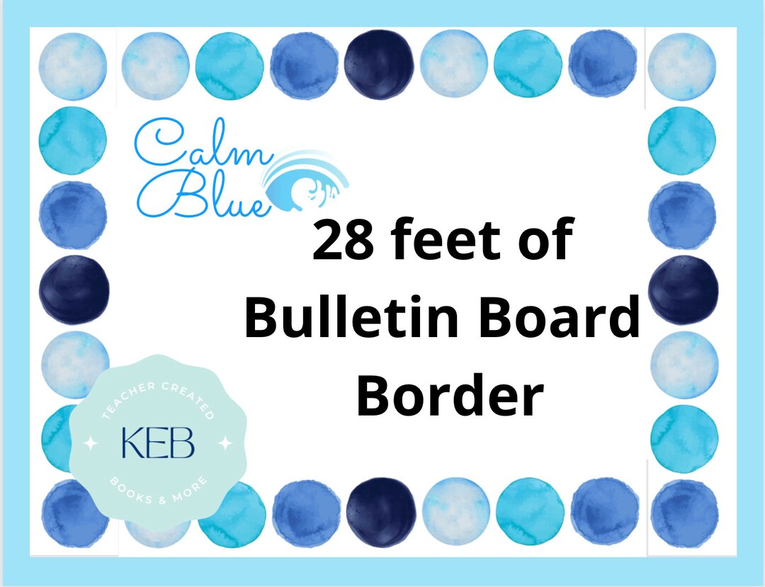Calm Blue 28 Ft of Bulletin Board Border - Etsy