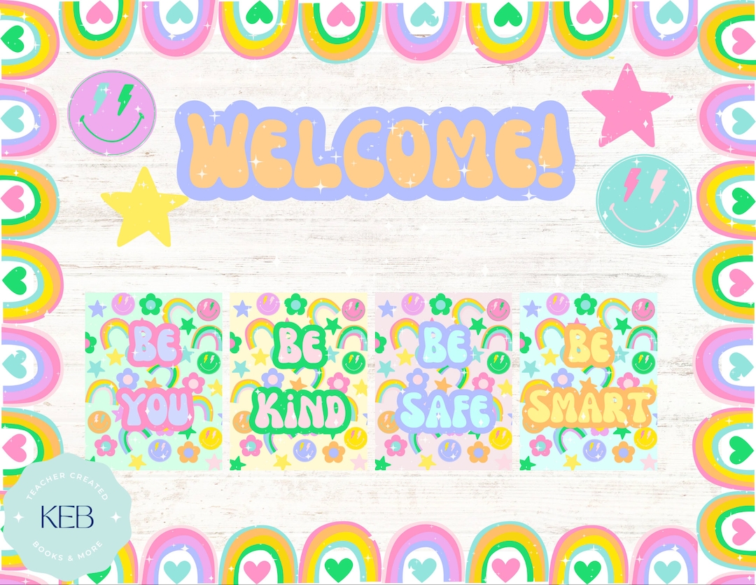 Retro Welcome Bulletin Board Kit - Etsy