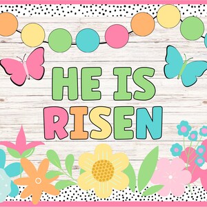 He is Risen Easter Spring Classroom Bulletin Board Kit - Etsy