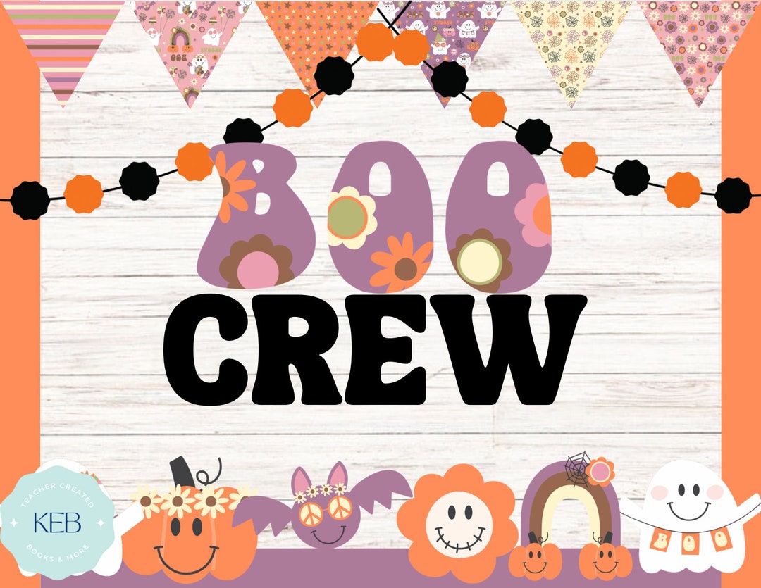 Boo Crew Fall Retro Bulletin Board Kit - Etsy
