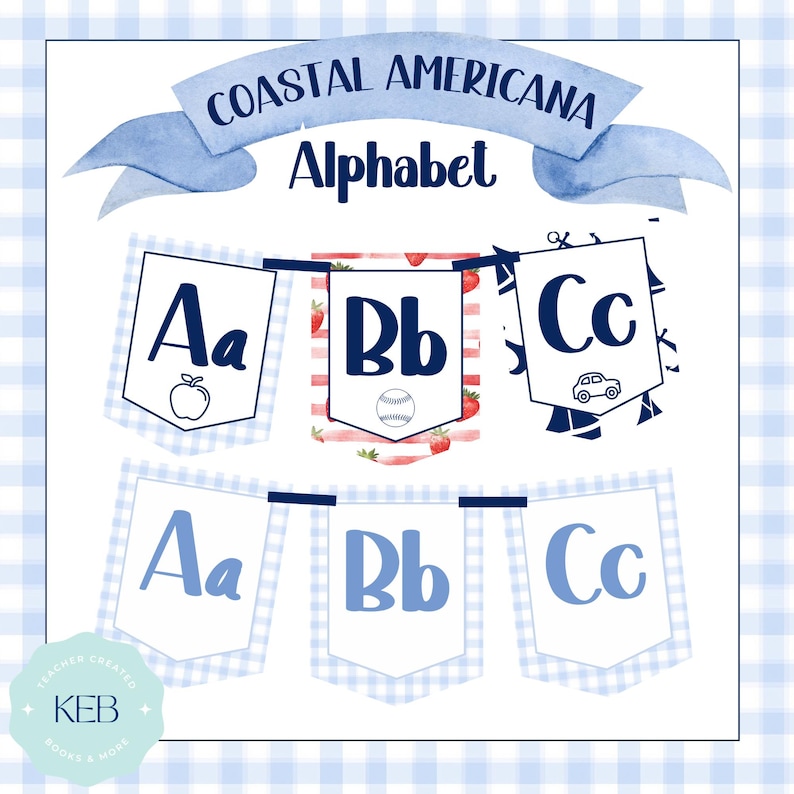 Coastal Americana Classroom Decor Kit | Digital Download | Calm ...