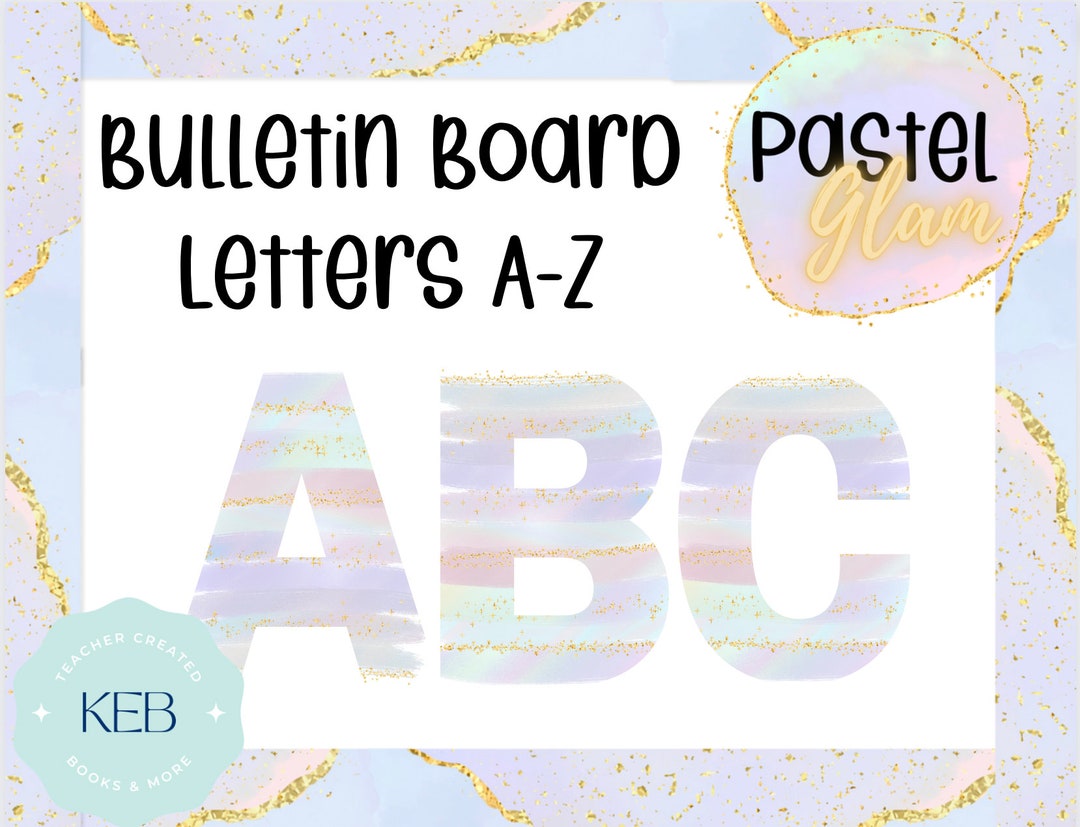 Pastel Glam Bulletin Board Letters A-Z - Etsy