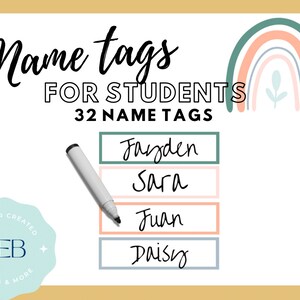 Student Name Tags or Blank Labels - Etsy