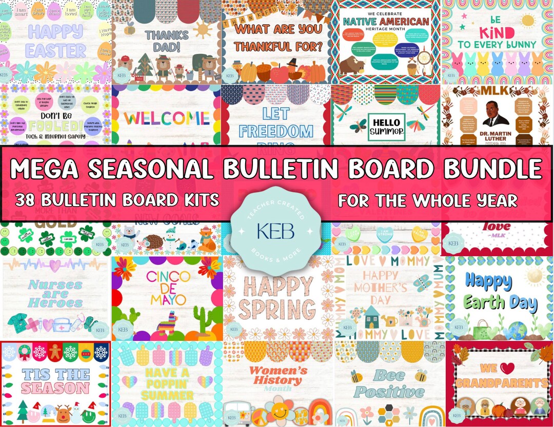 Mega Seasonal Bulletin Board Bundle for Every Month & Season for the ...