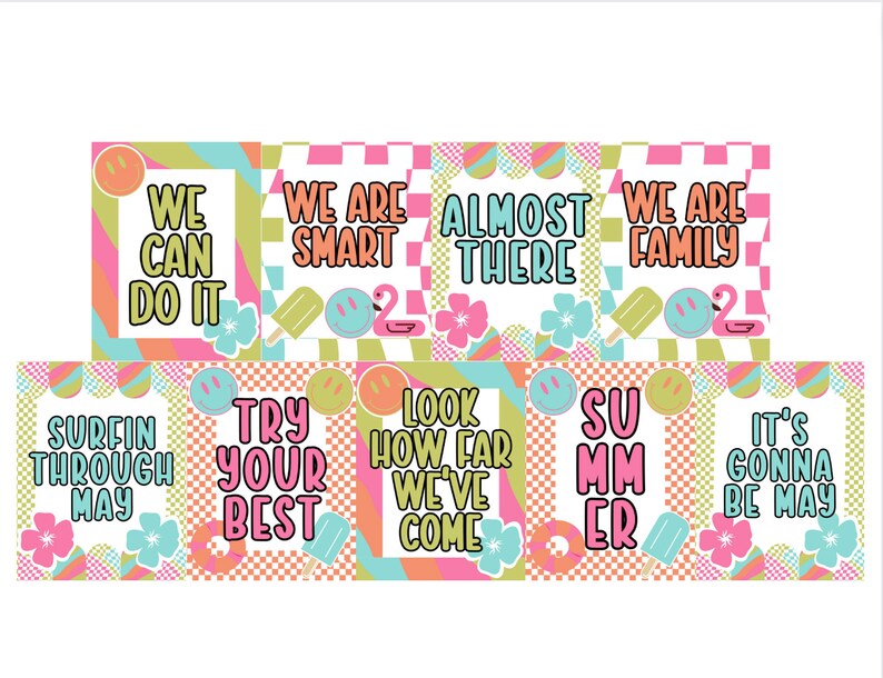 Nine Retro May Almost Summer Classroom Posters 8.5 X 11 - Etsy