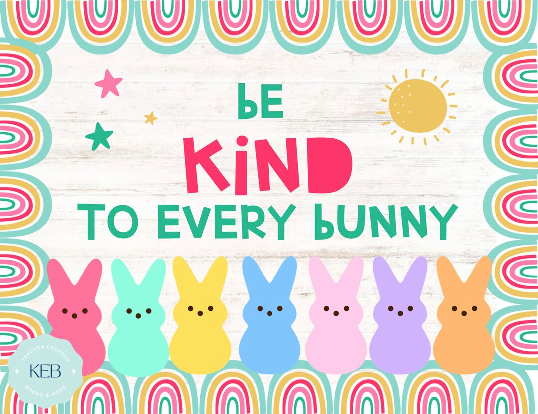 Be Kind to Every Bunny Rainbow Bulletin Board Kit - Etsy