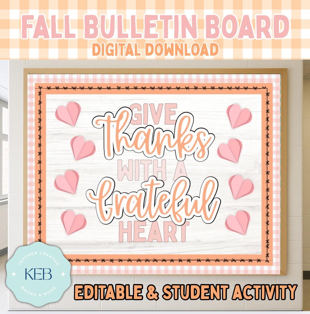 Editable Christian Fall Bulletin Board | Student Grateful Activity ...
