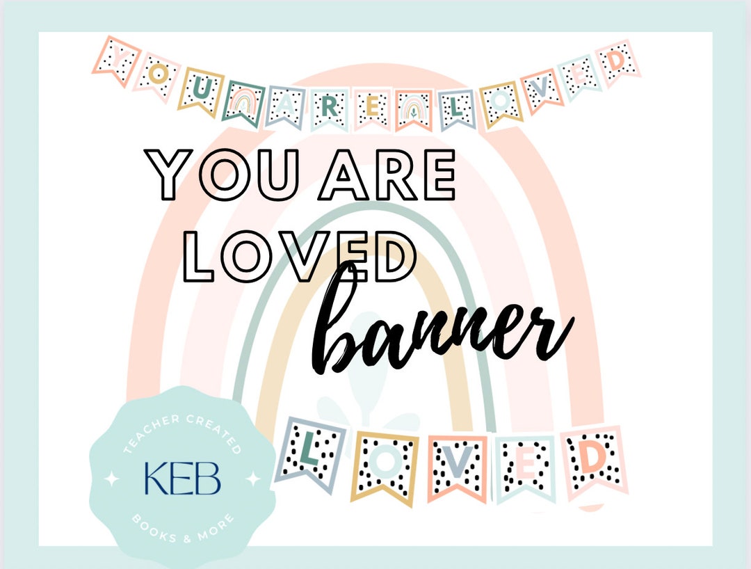 You Are Loved Dotted Boho Rainbow Banner - Etsy