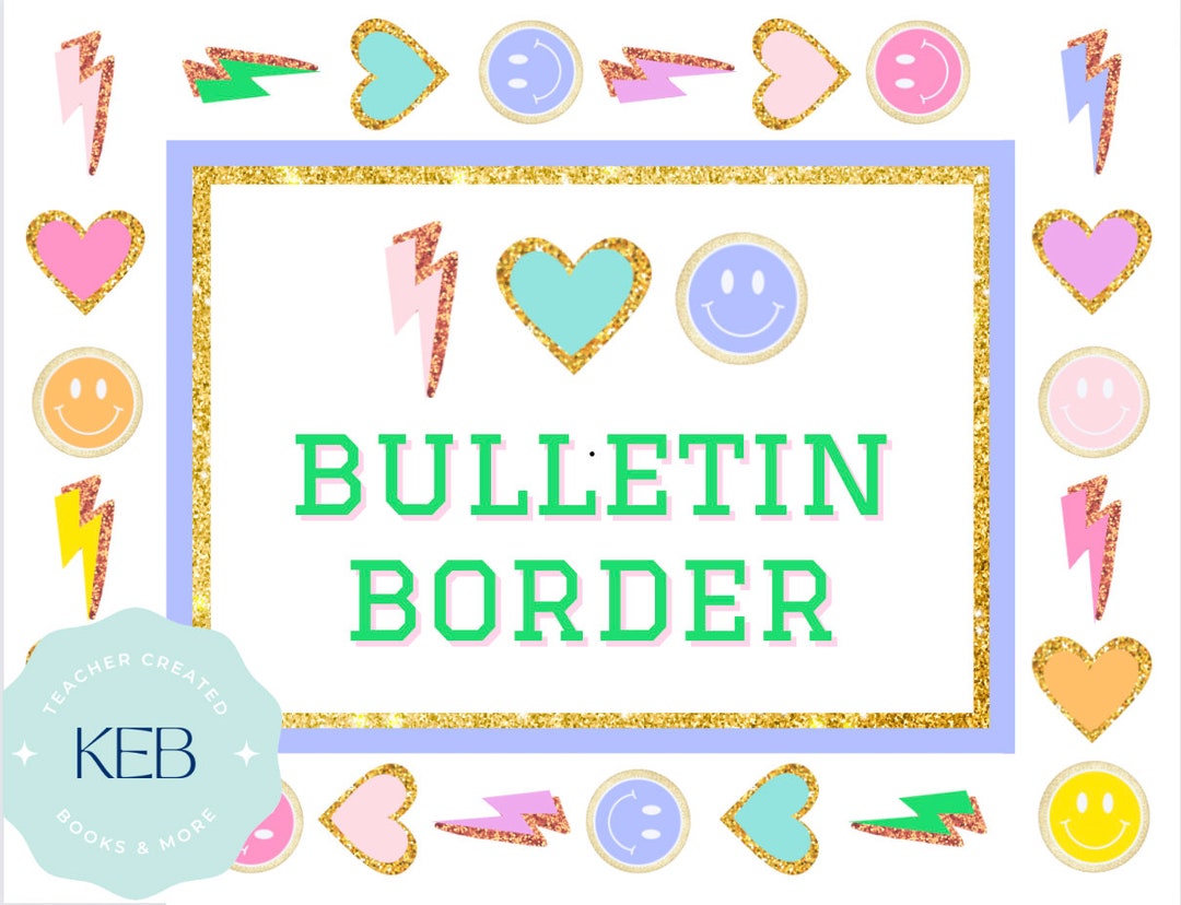 Bright Glitter Bulletin Board Border - Etsy