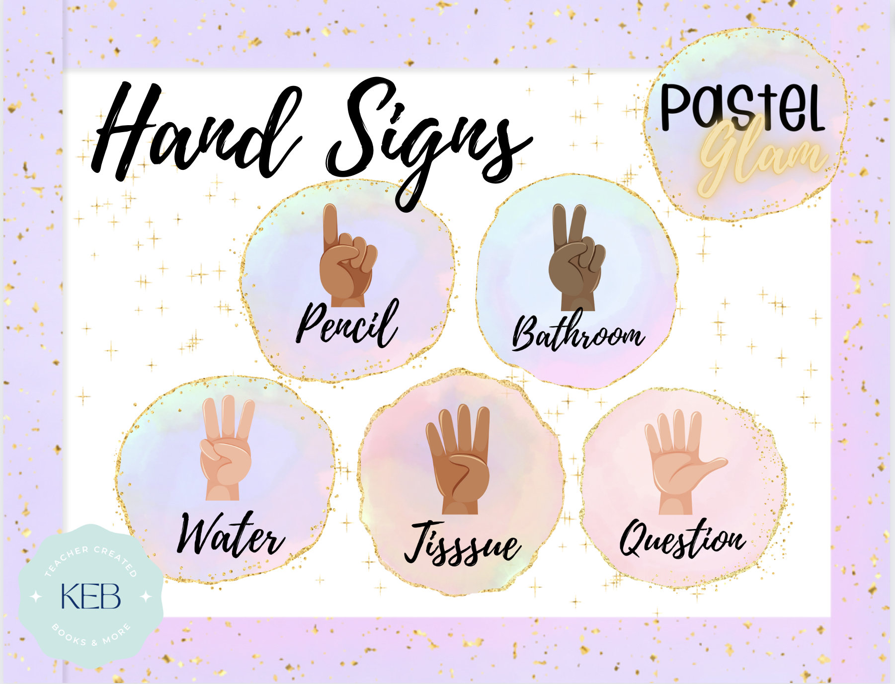Pastel Glam Classroom Decor Kit Bundle - Etsy