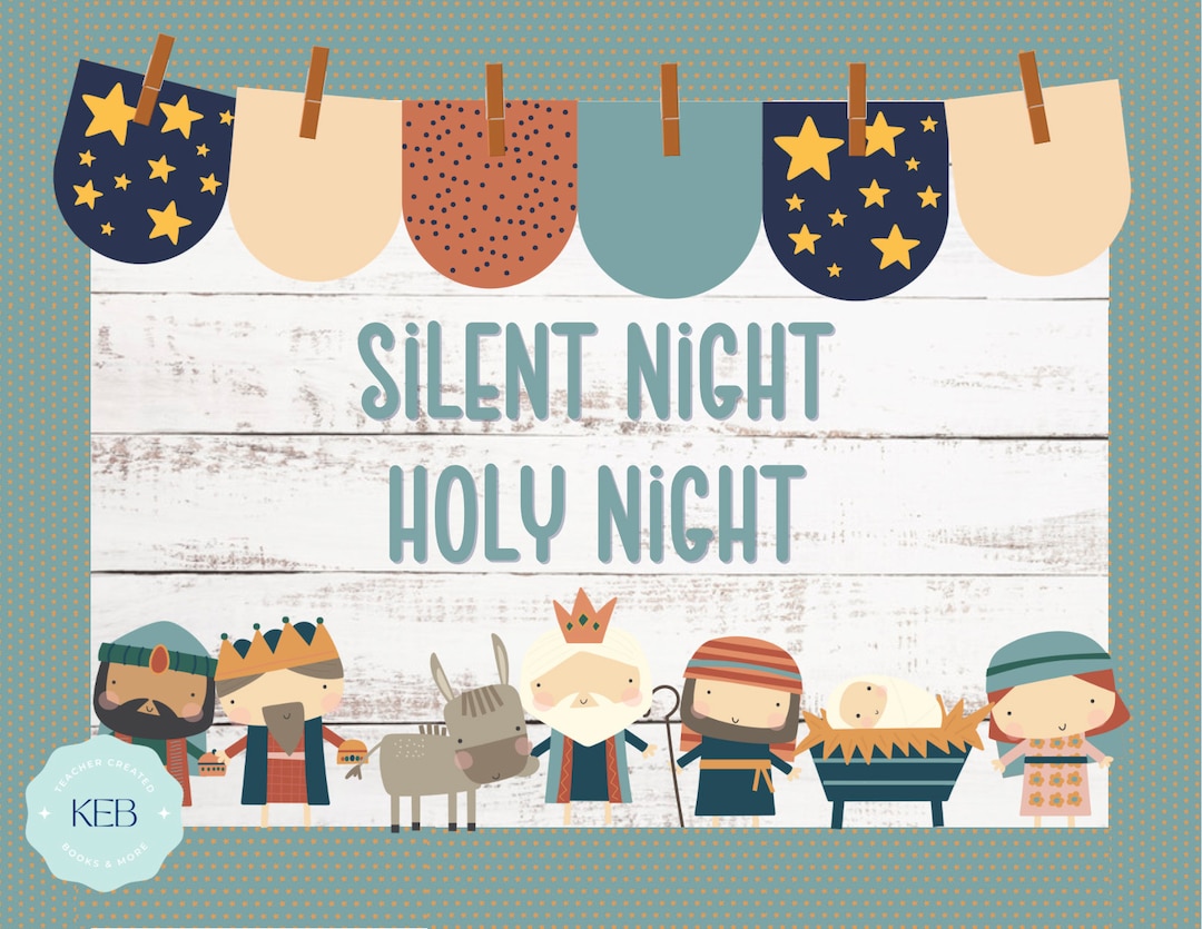 Silent Night Christmas Nativity Bulletin Board Kit - Etsy