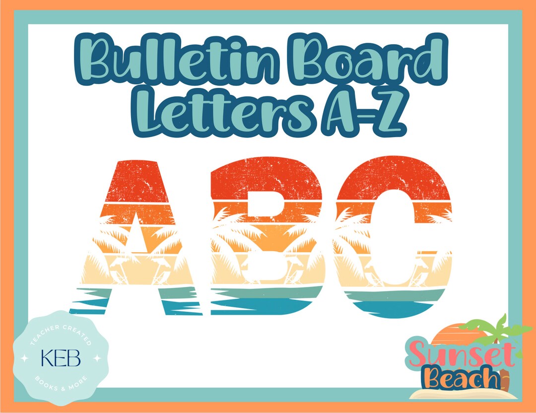 Sunset Beach Bulletin Board Letters A-Z - Etsy