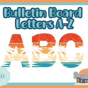 Sunset Beach Bulletin Board Letters A-Z - Etsy