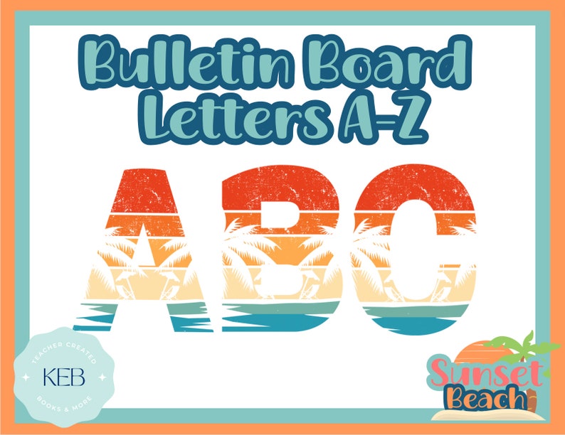 Sunset Beach Bulletin Board Letters A-Z - Etsy