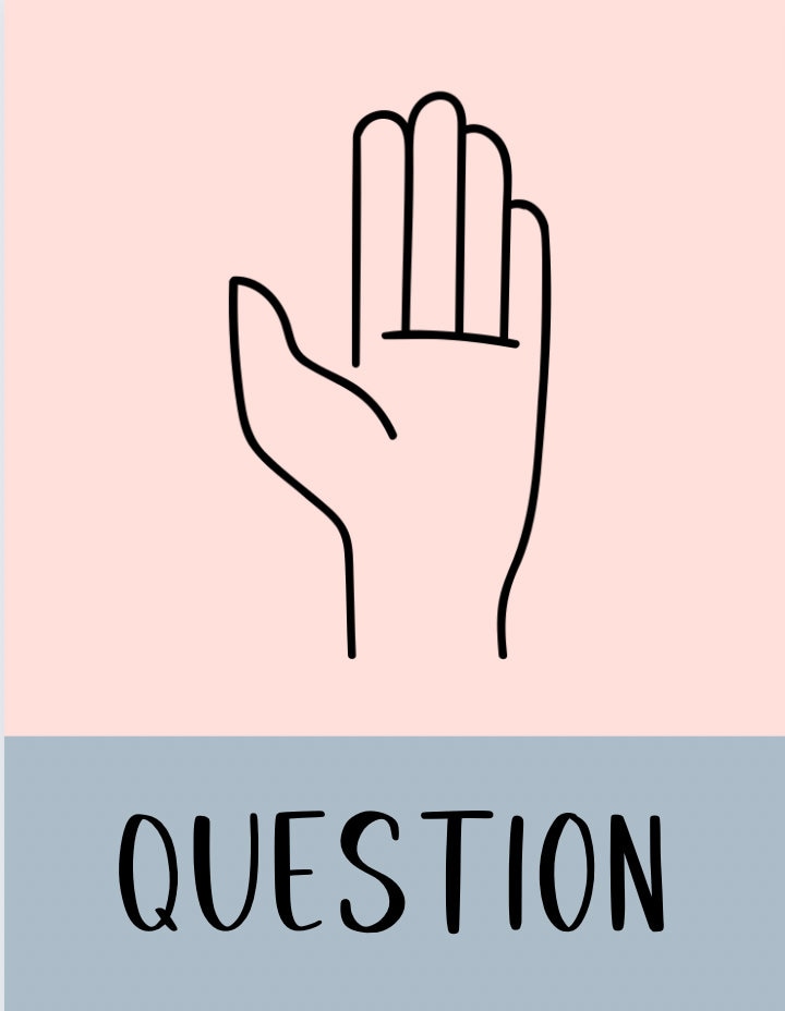 7 Color Block Classroom Hand Sign Posters - Etsy