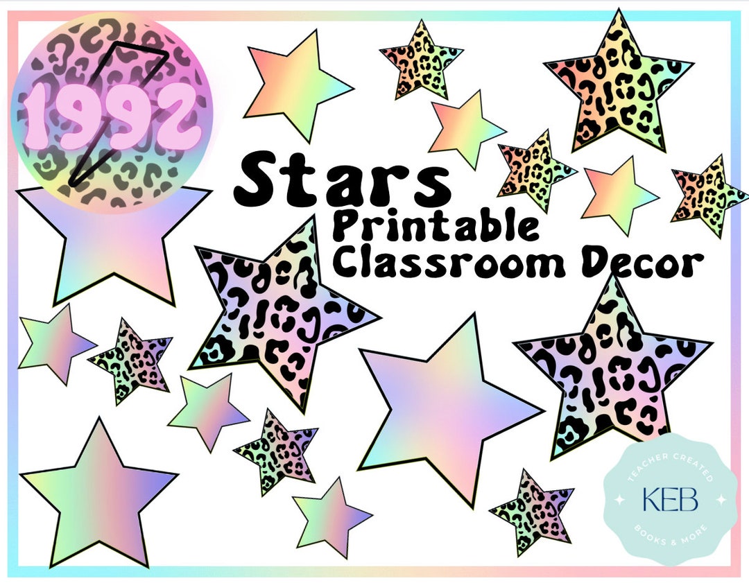 1992 Rainbow & Cheetah Stars Bulletin Board Decor Pieces - Etsy