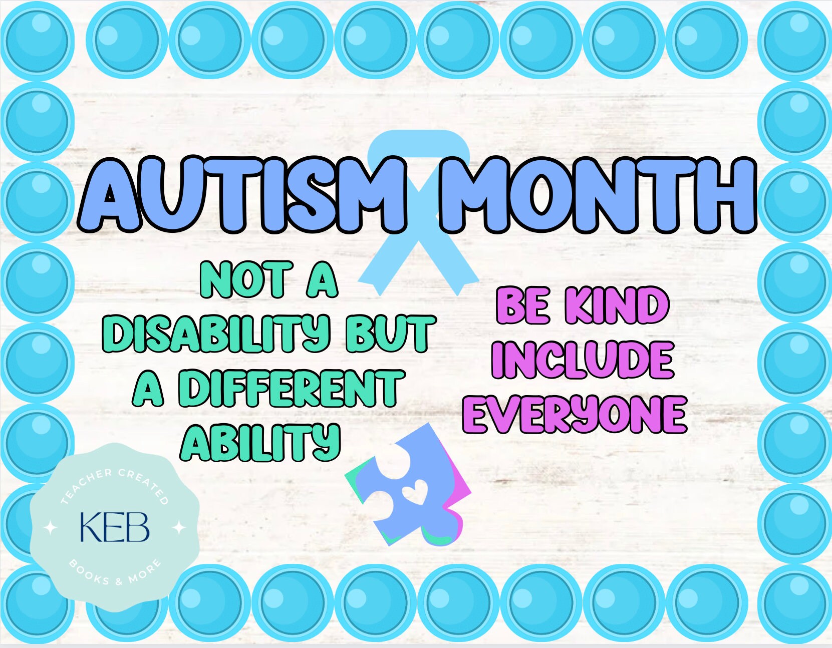 Autism Awareness Bulletin Board Kit - Etsy