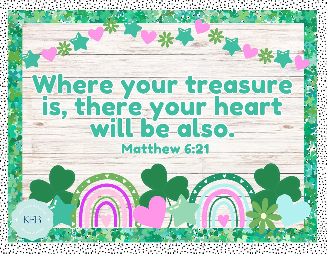 Treasure Bible Verse St Patrick’s March Bulletin Board Kit - Etsy
